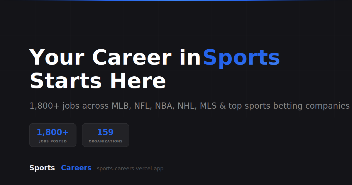 SportsCareers: 1,900+ Sports Industry Jobs, Updated Daily